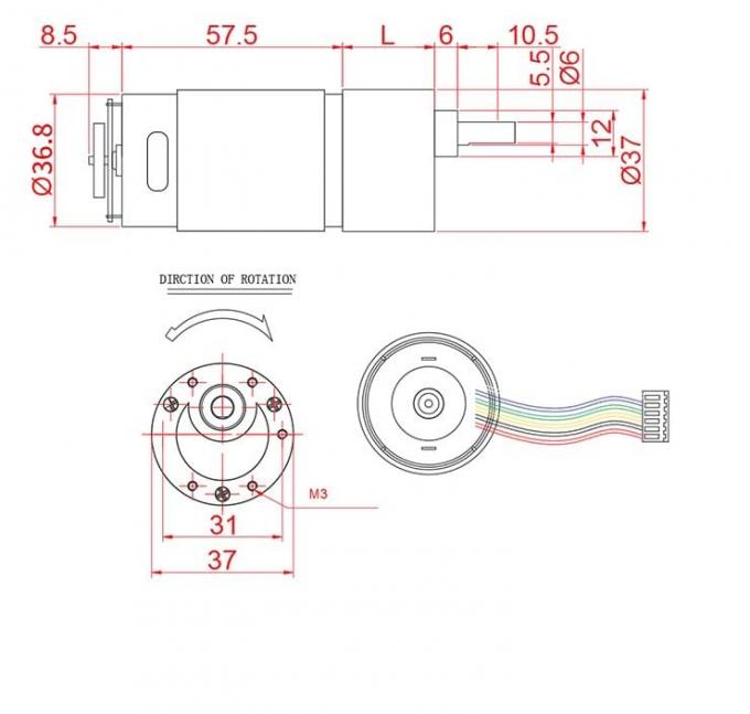 DC Motor with encoder 37mm JGB37-555B 37mm 24v motor with encoder