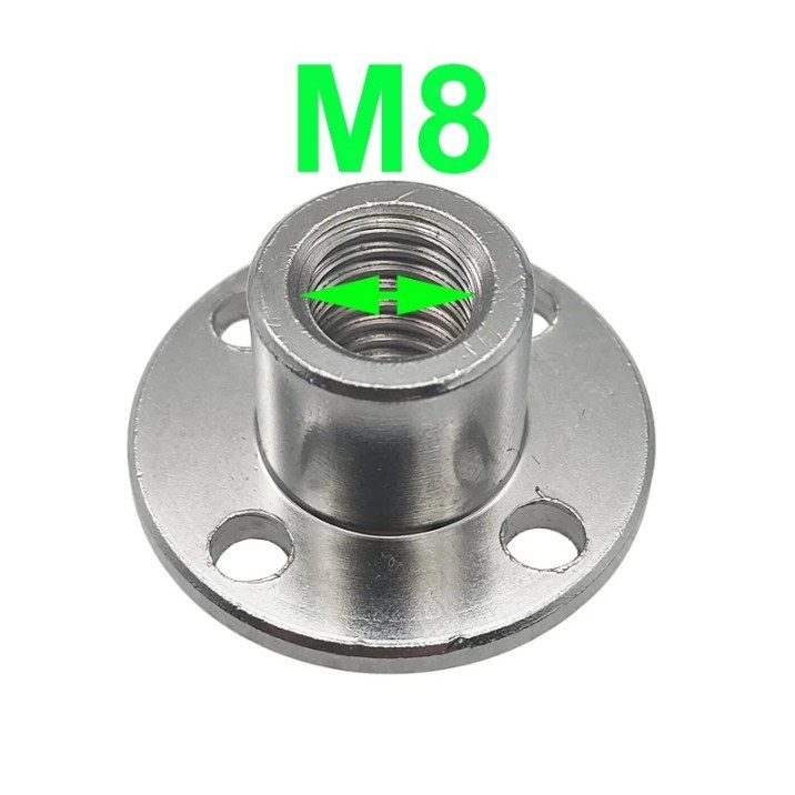 M8 Flange Coupling Nut Inner Diameter 8MM For The Threaded Shaft Of The ...