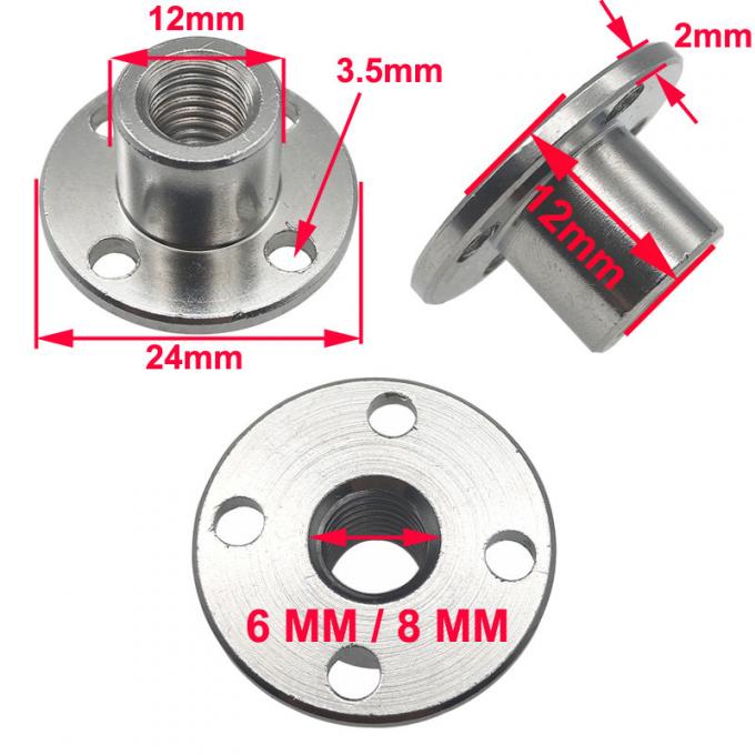 M6 Threaded Shaft Flange Coupling 6mm Diameter Rosh approved