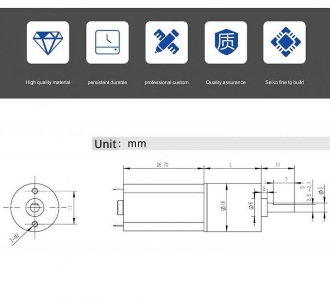 Iron 16D 16mm Planetary Gearbox Motor Reducer Gearbox D Shape